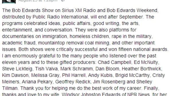Quietly, Bob Edwards walks away | MPR News