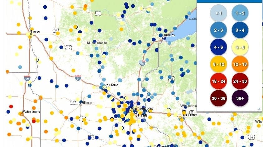 Light snow-rain in metro, a little snow in northern MN; top 10 April ...