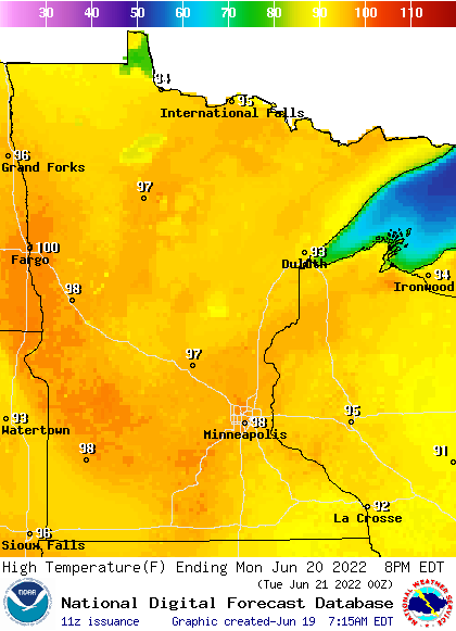 Steam heat; heat warnings and advisories Sunday through Monday | MPR News