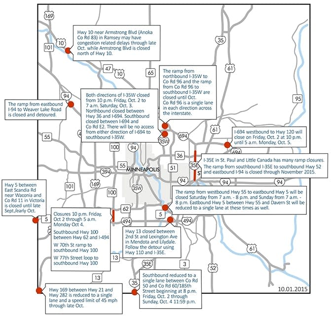 Map Of Il Road Closures Highway