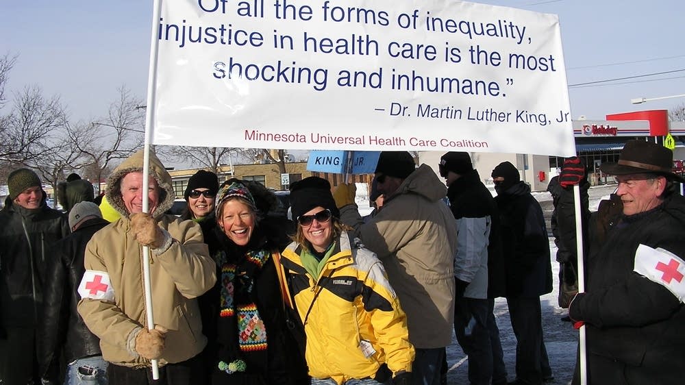 Marchers rally for single-payer health care | MPR News