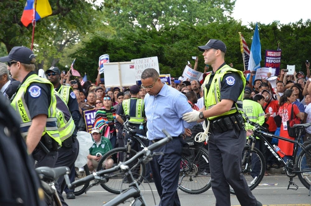 Ellison arrested during immigration protest | MPR News