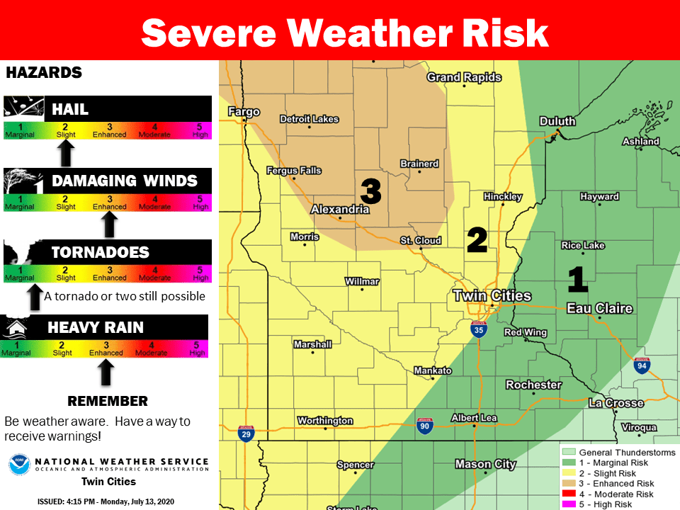 Tracking thunderstorm risk through Tuesday | MPR News