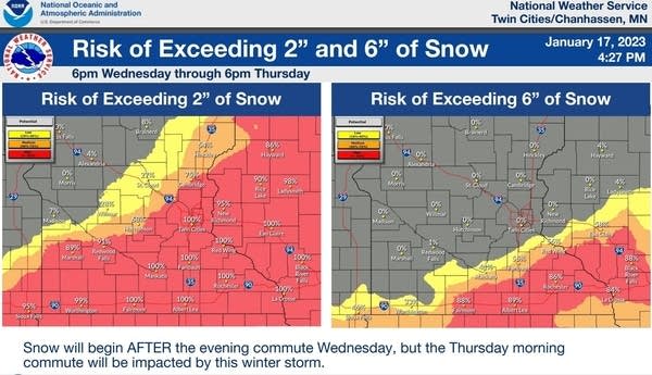 Watches, warnings up across southern MN for snow Wednesday night ...