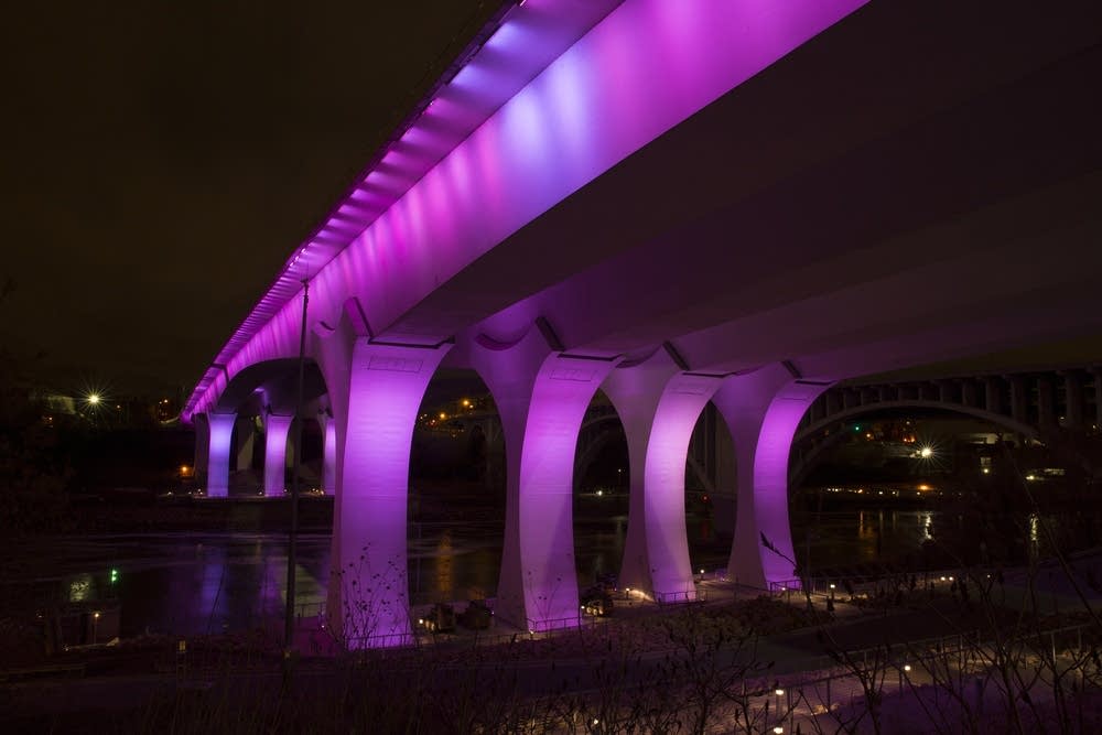 Buildings and landscapes turn purple for Prince