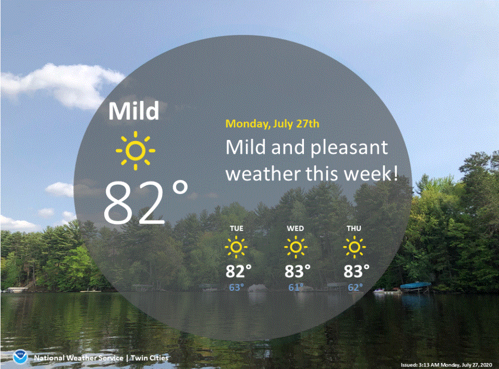 Tropical humidity gone; comfortable week ahead | MPR News