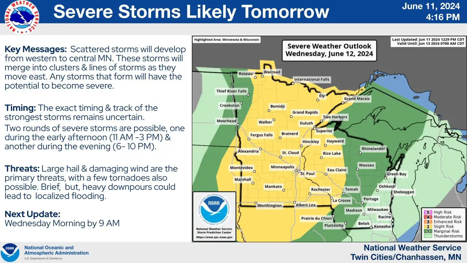Severe risk Wednesday: Scattered storms with large hail and high winds ...