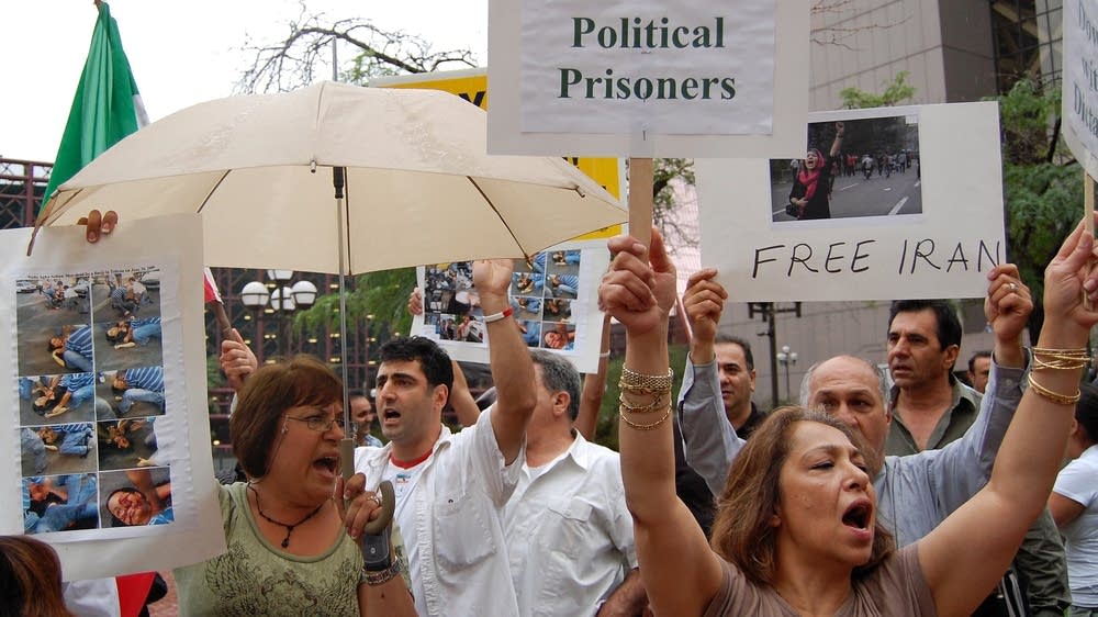 Local rally calls for violence to stop in Iran | MPR News