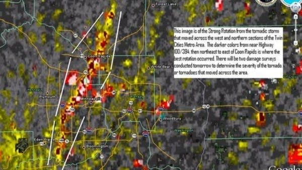 Weather Sevice rotation track from Doppler radar | MPR News