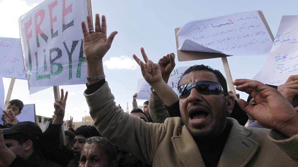 Libyan protesters defiant after Gadhafi speech | MPR News