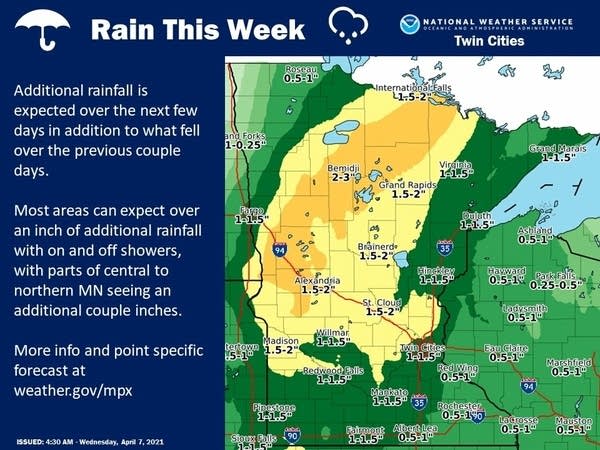 An additional 2 to 3 inches of rain expected for parts of Minnesota ...