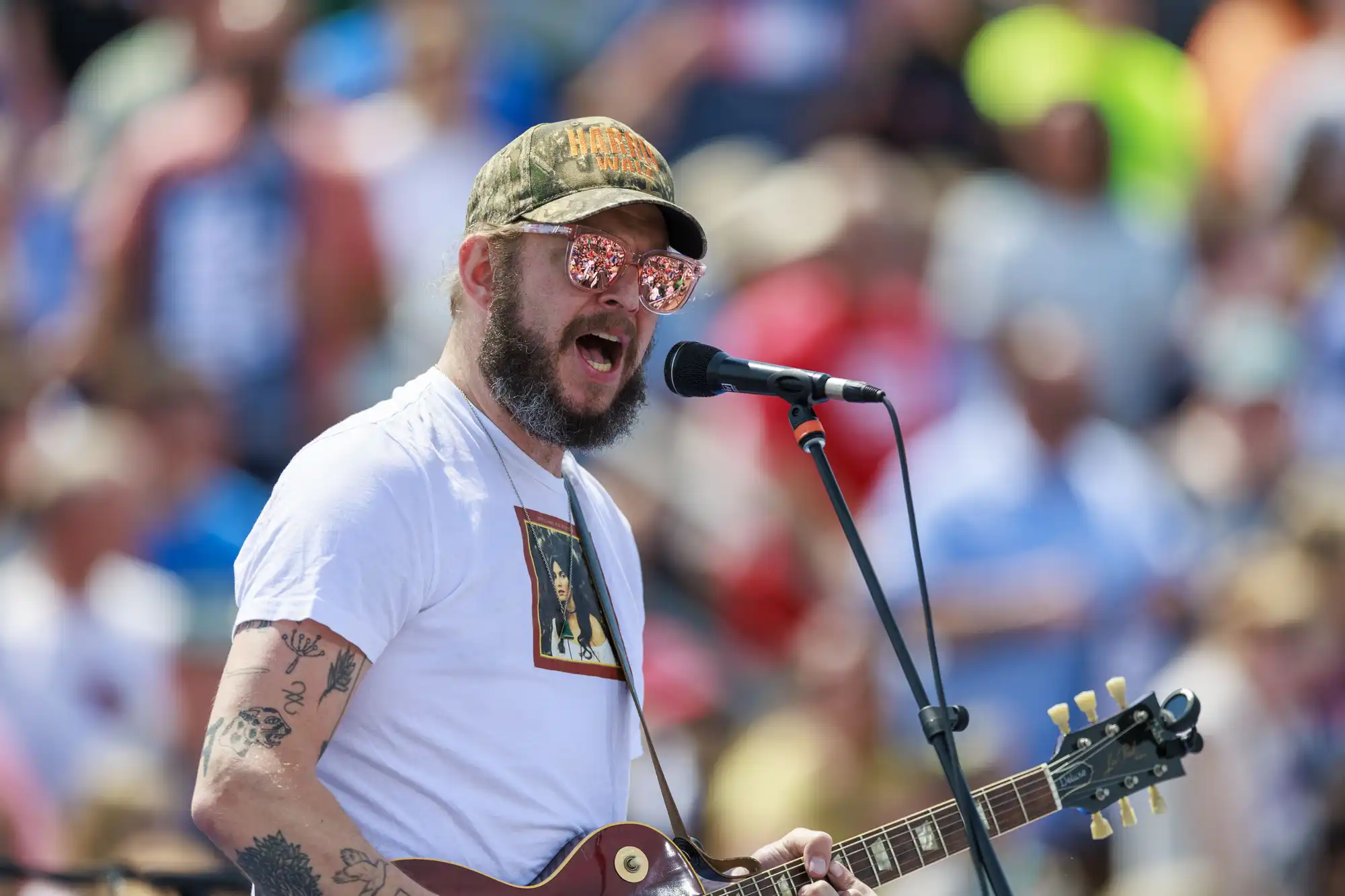 Bon Iver perform four songs for Harris-Walz rally in Eau Claire