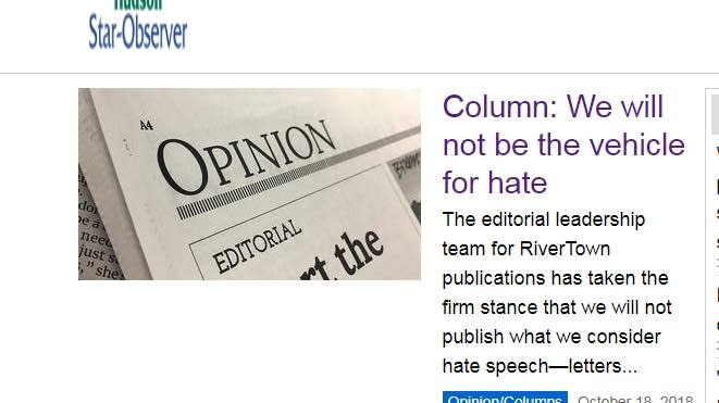 Hudson newspaper is finished with your hateful letters | MPR News