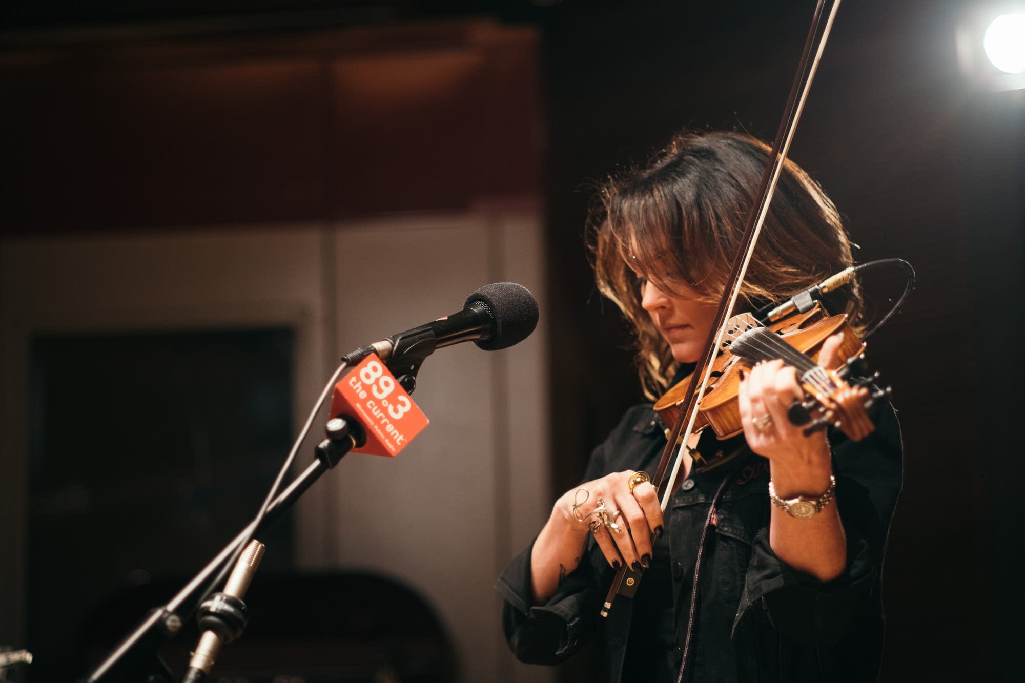Amanda Shires performs in The Current studio
