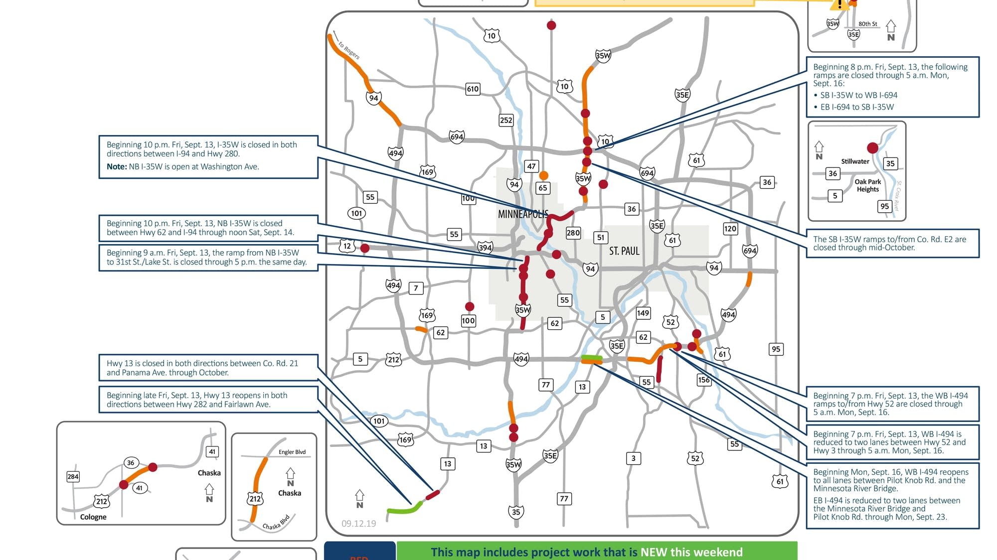 Return of the highway closures leads this weekend's road woes | MPR News