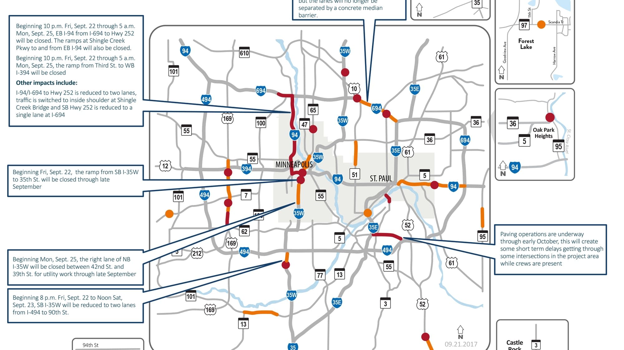 I-94 east closing tops Twin Cities weekend road woes | MPR News