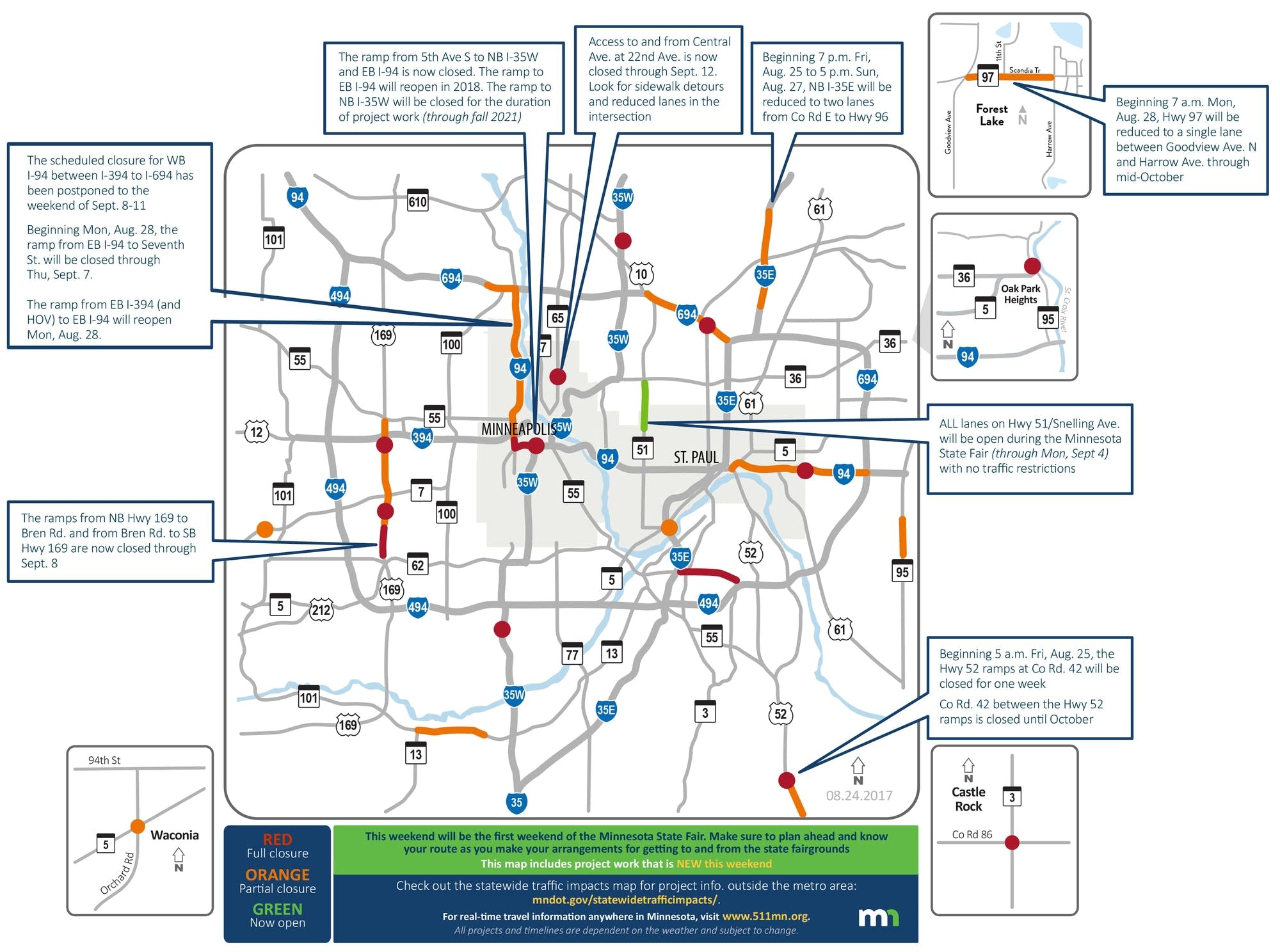 I-94W closure in Mpls. postponed, but watch out for these other weekend ...