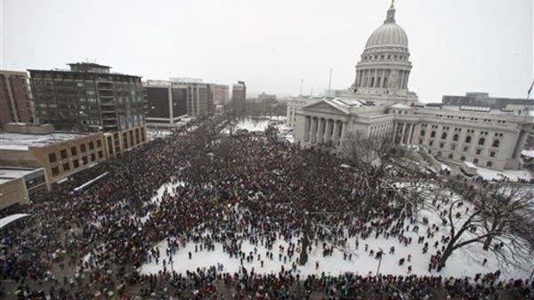 Streets around Wis. Capitol fill with protesters | MPR News