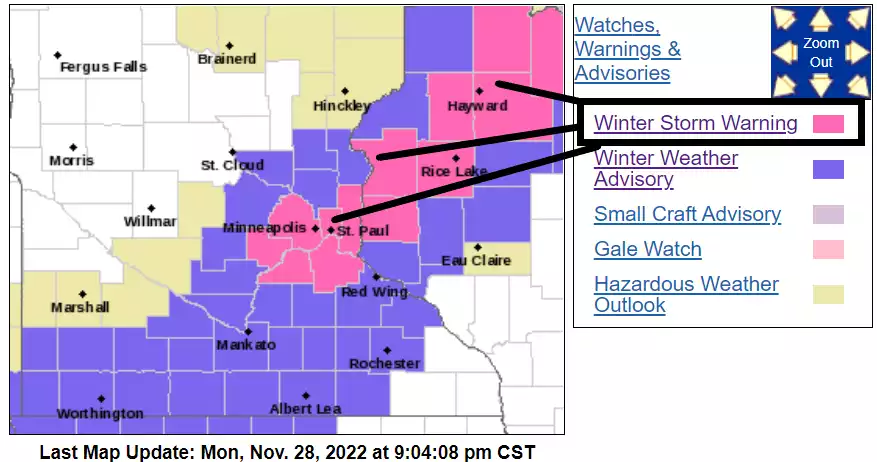 Winter storm warning now includes Twin Cities area Tuesday | MPR News