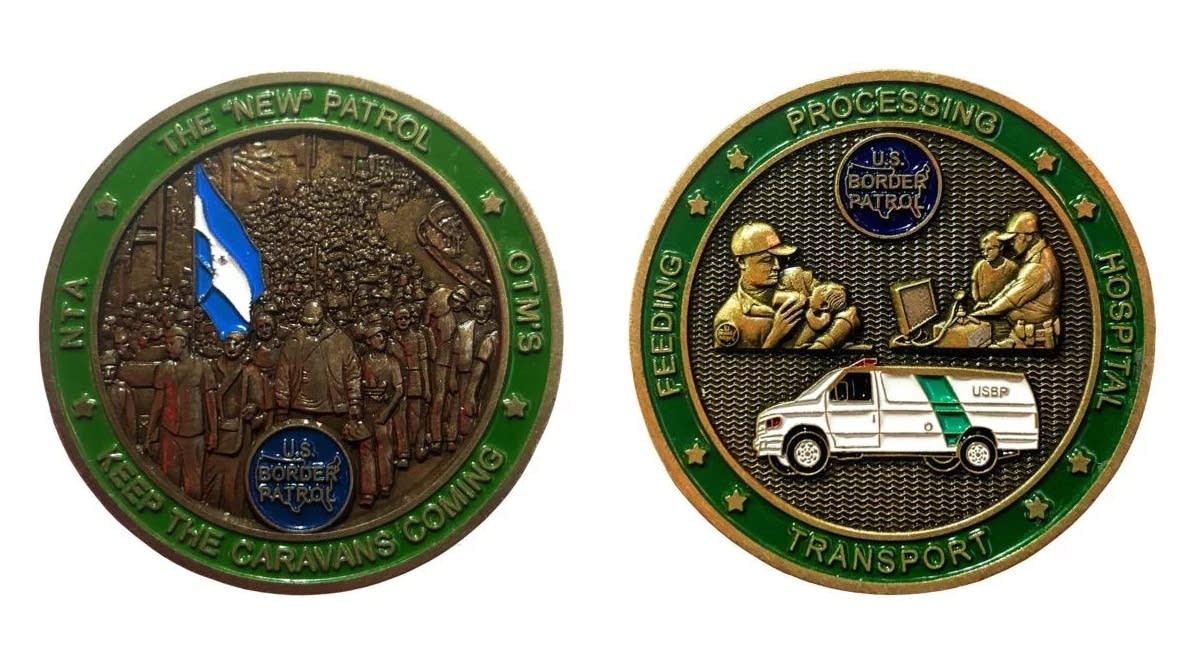 Border Patrol agents are passing around a commemorative coin mocking ...