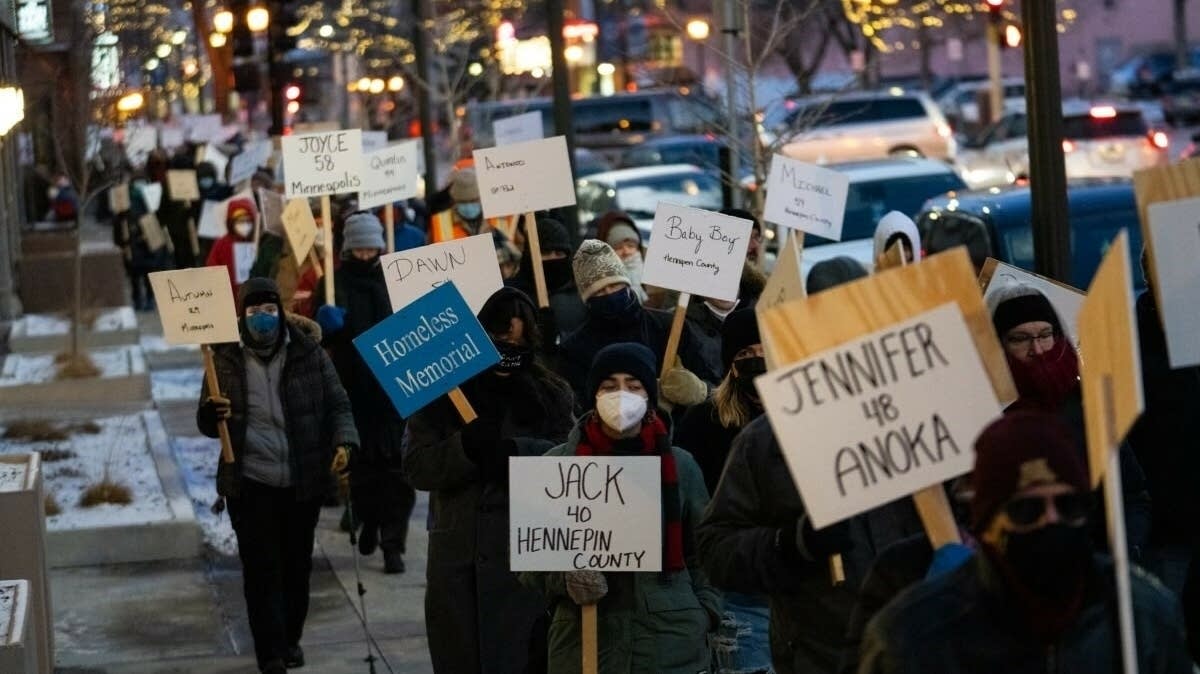 Vigil, march highlight Minnesota’s homeless struggles as winter begins ...