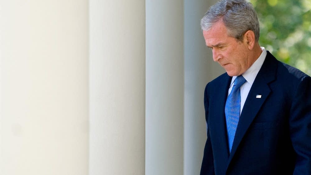 Bush says anxiety is feeding market instability | MPR News