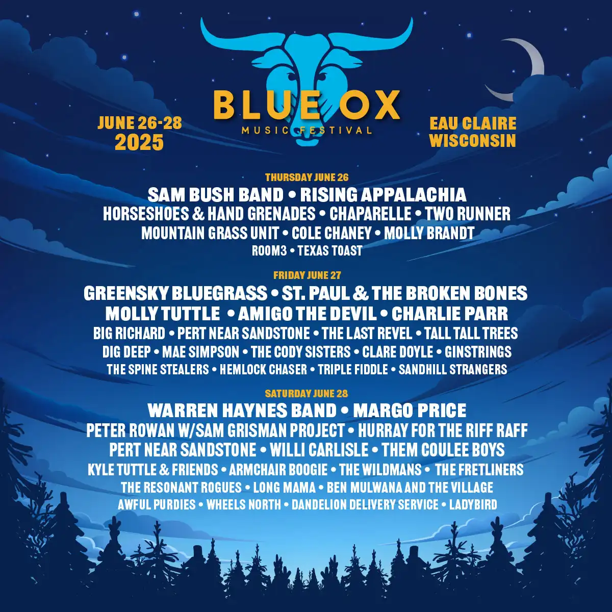 Blue Ox Music Festival 2025: Saturday, June 28