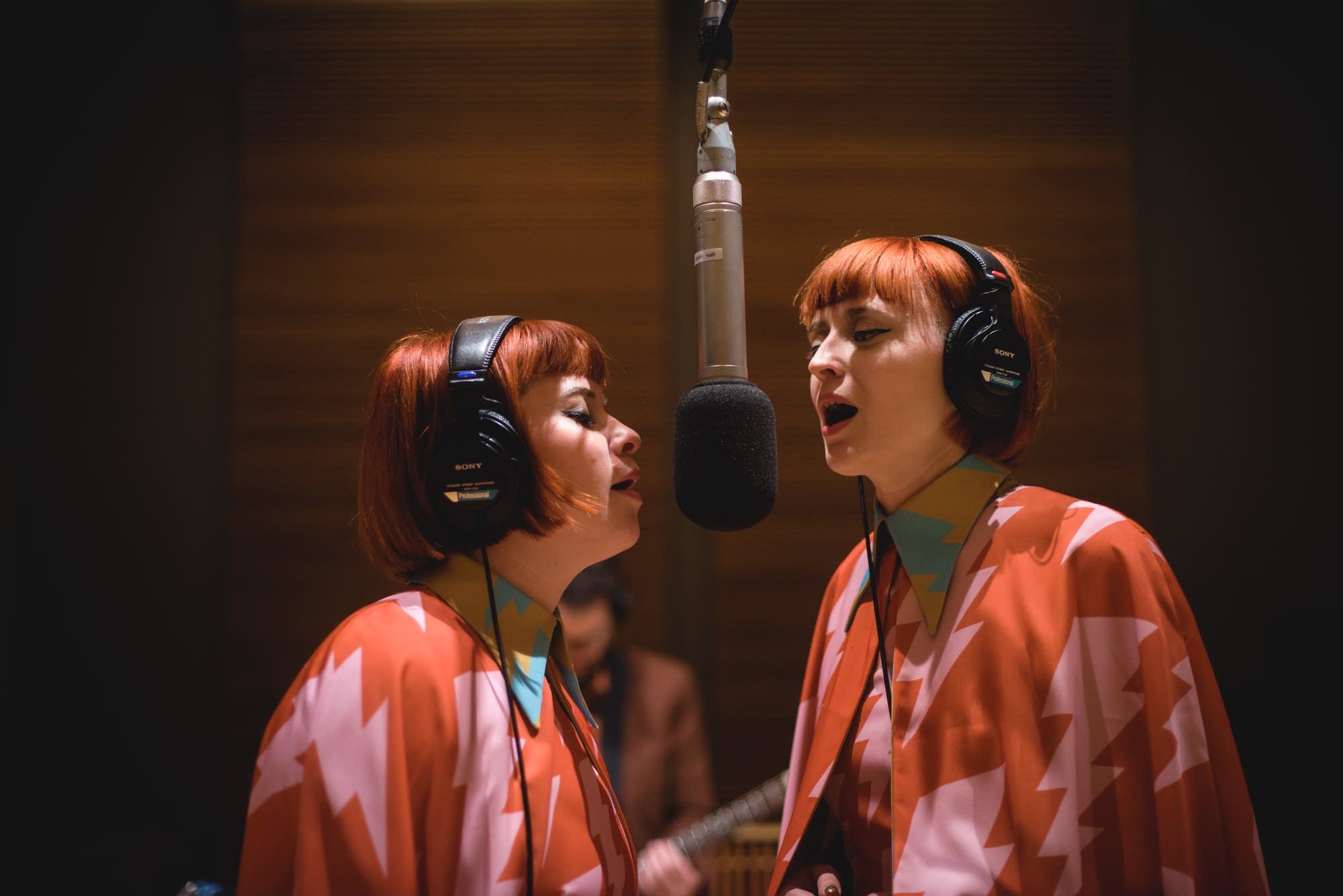 Lucius perform in The Current studio