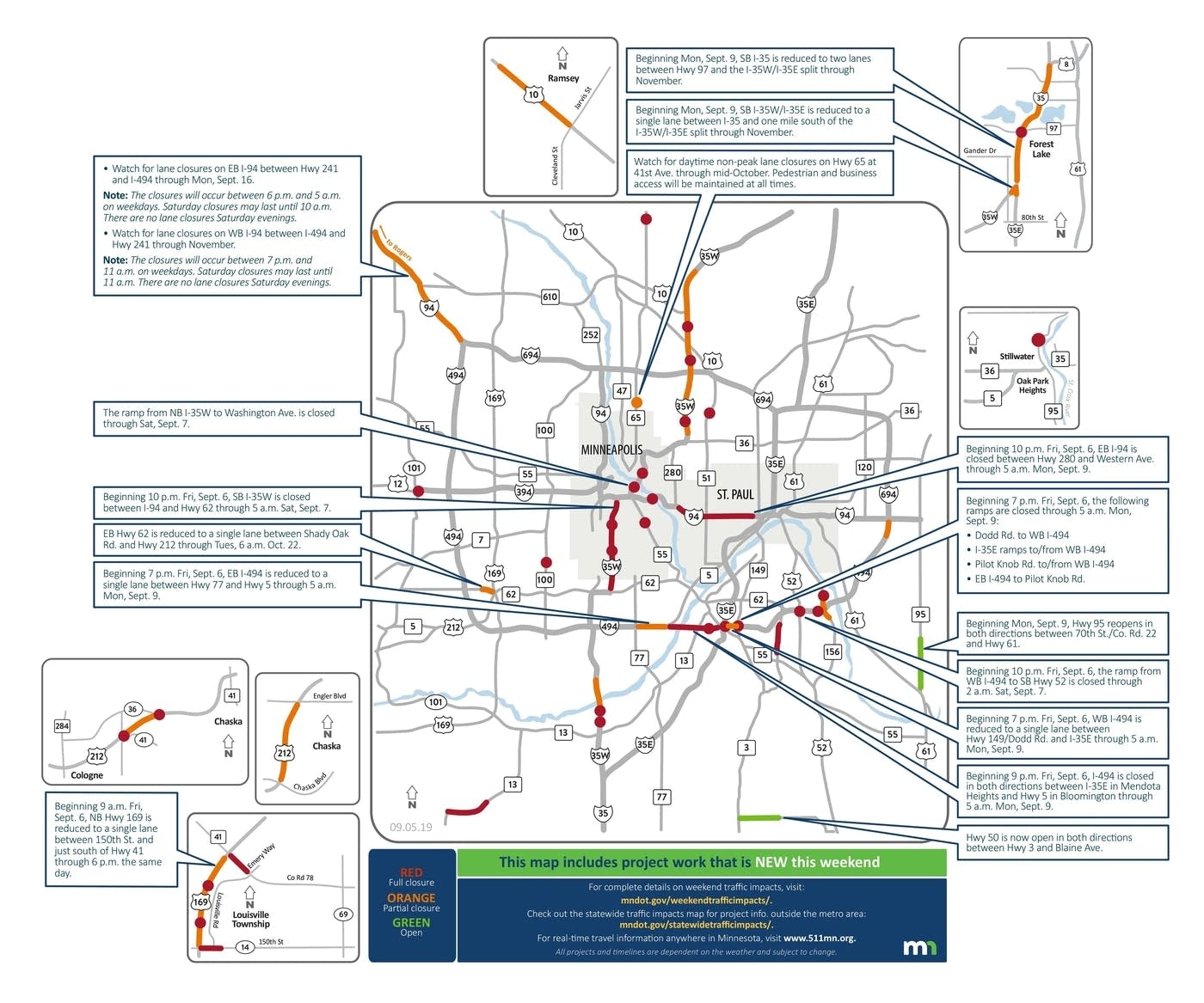 Highway closures, sports traffic top Twin Cities weekend road woes ...