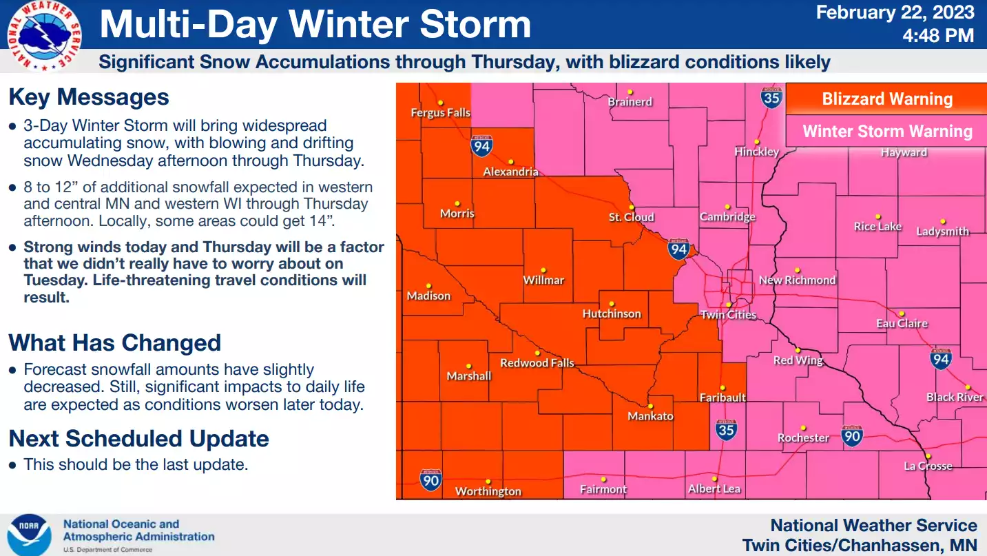 Blizzard winds, heavy snow set to whack southern Minnesota overnight ...