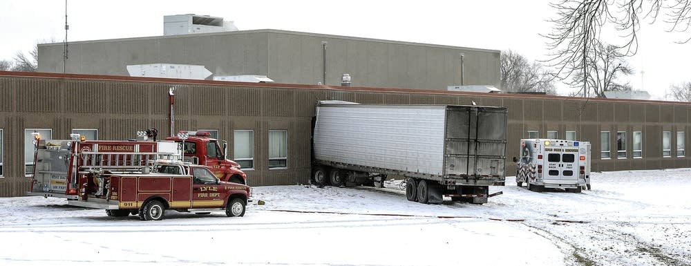 Semi crashes through school wall in Lyle, Minn. | MPR News