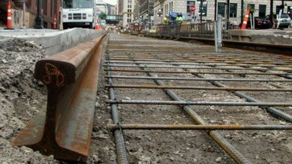 First rail of Central Corridor is on the ground | MPR News