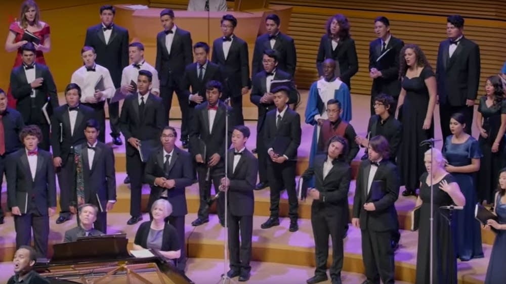 A purple tribute at Los Angeles' Disney Hall