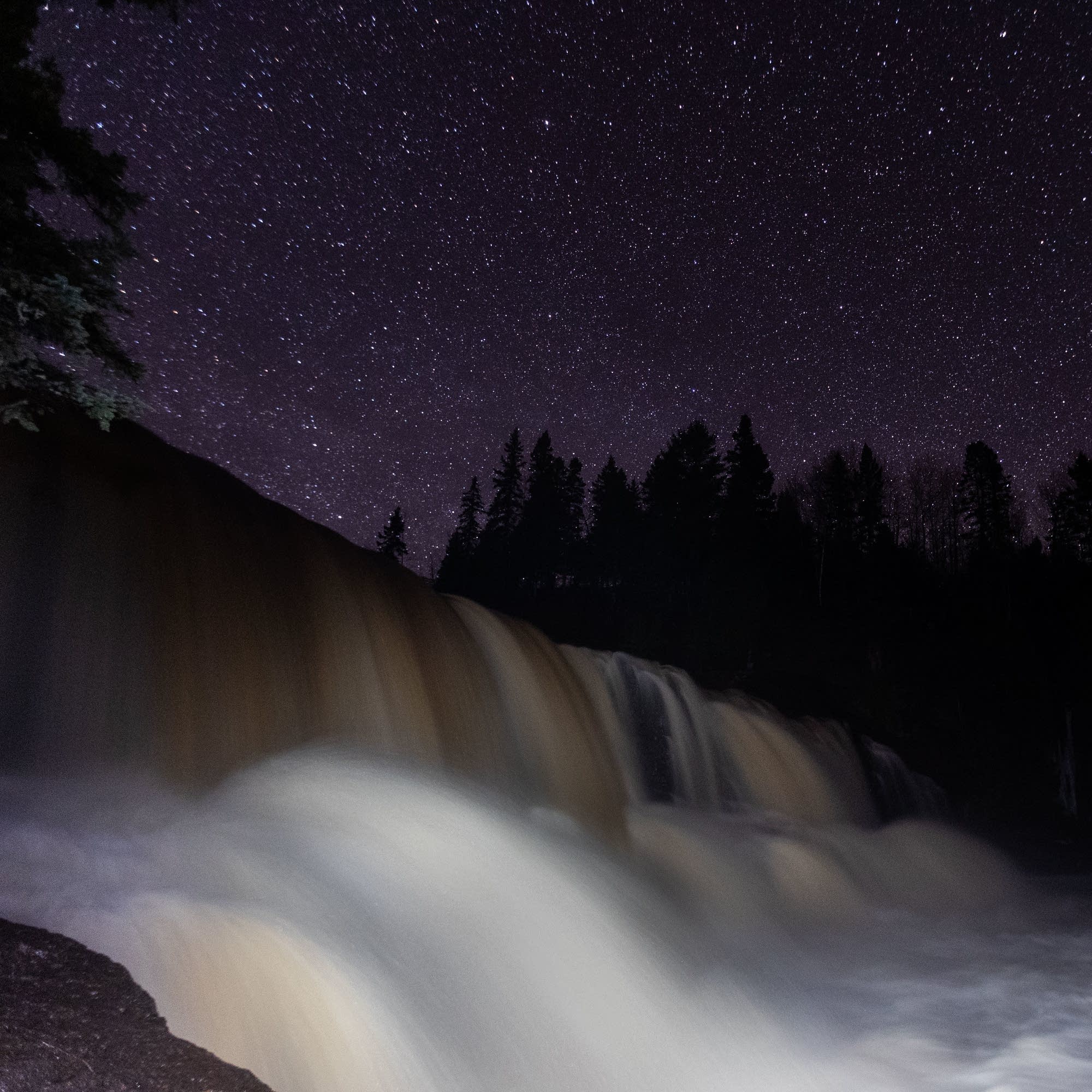 Waterfalls At Night