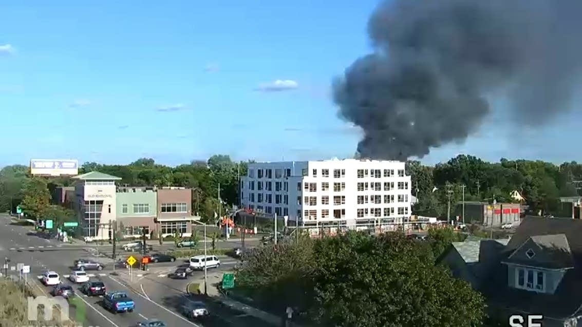 Large fire sends plume of smoke over St. Paul | MPR News