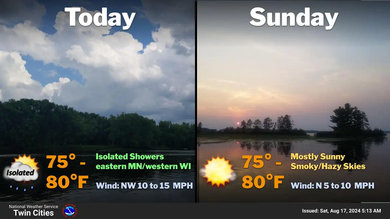 Lingering cloud cover and isolated showers; hazy skies continue | MPR News