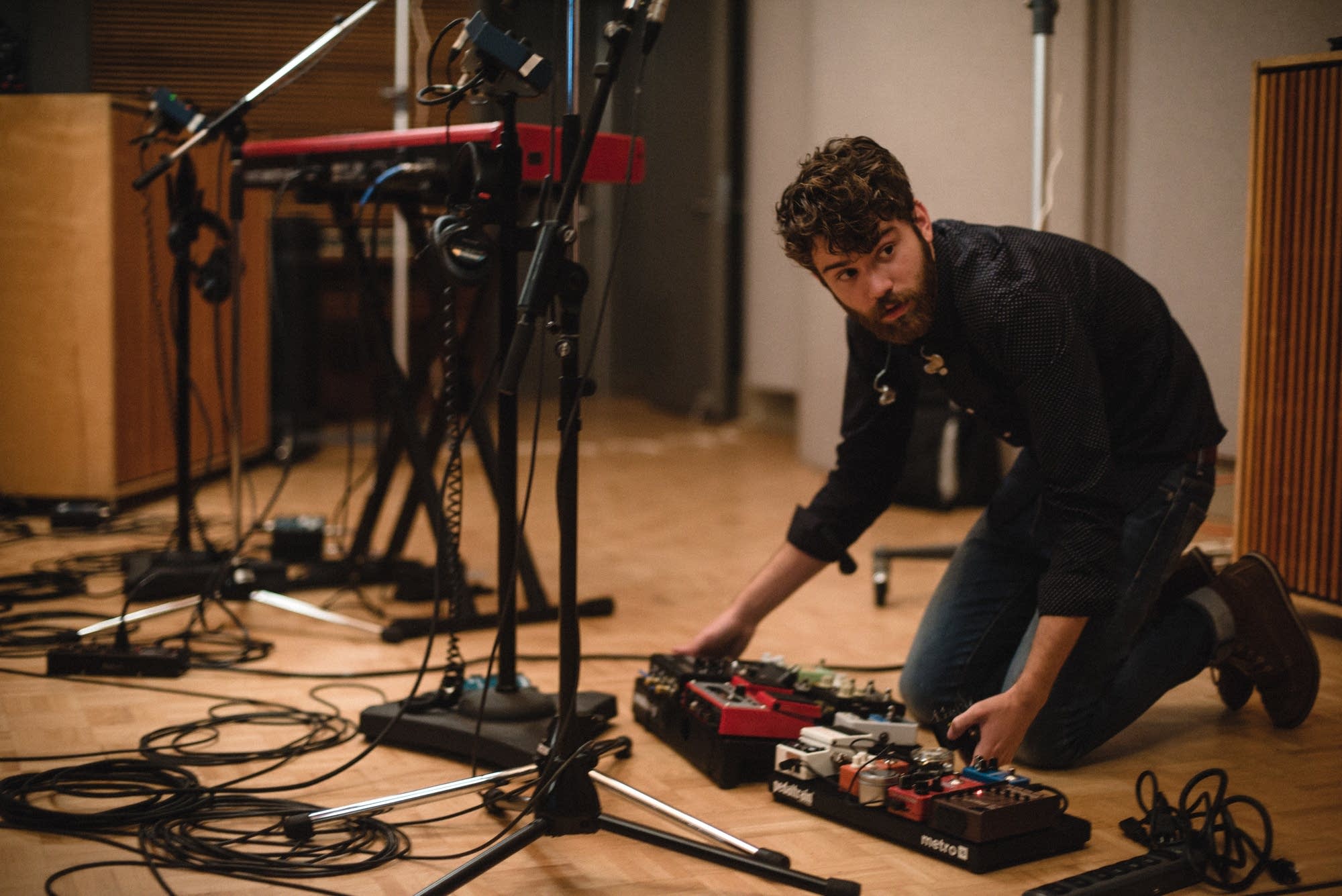John Mark Nelson performs in The Current studio