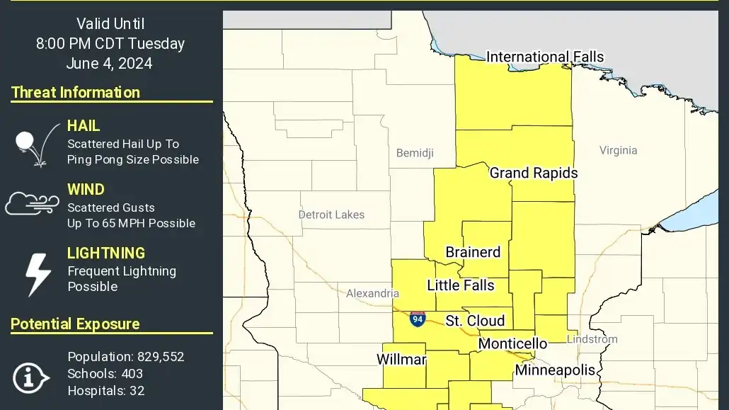 Severe thunderstorm watch until 8 p.m. includes far western Twin Cities | MPR News