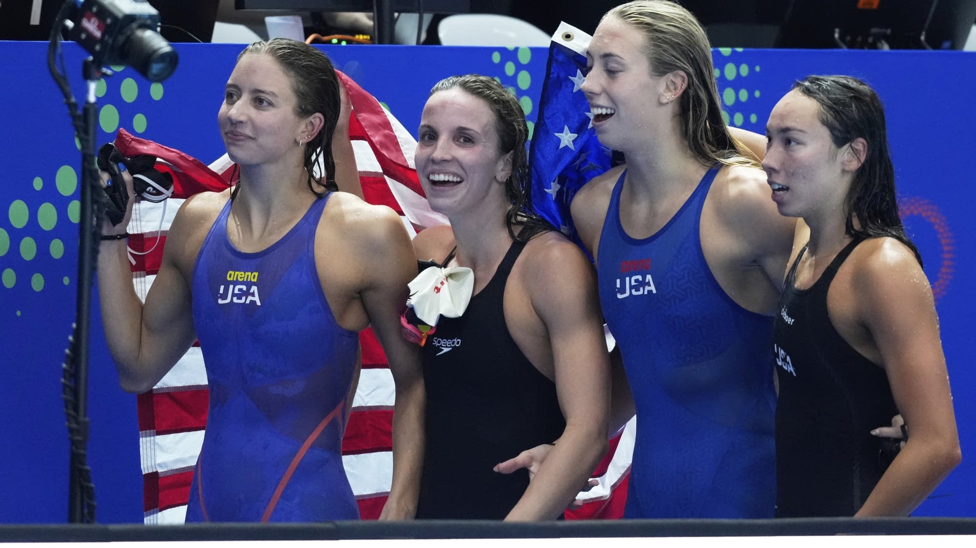 Americans finish strong with a relay record at swim worlds | MPR News