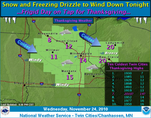 Happy Thanksgiving: First snow, now cold | MPR News