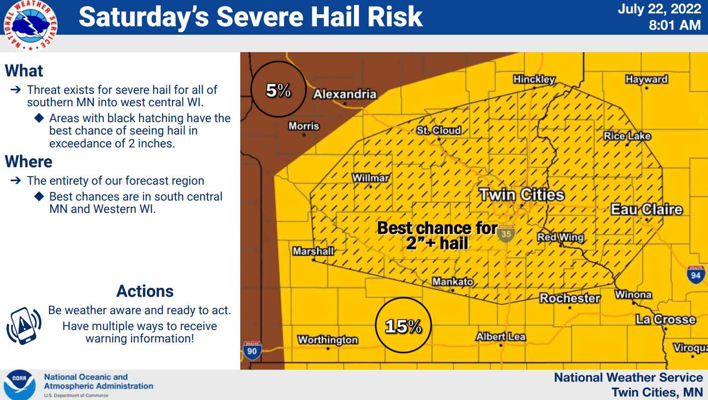 'Enhanced' severe weather risk Saturday includes the Twin Cities area ...