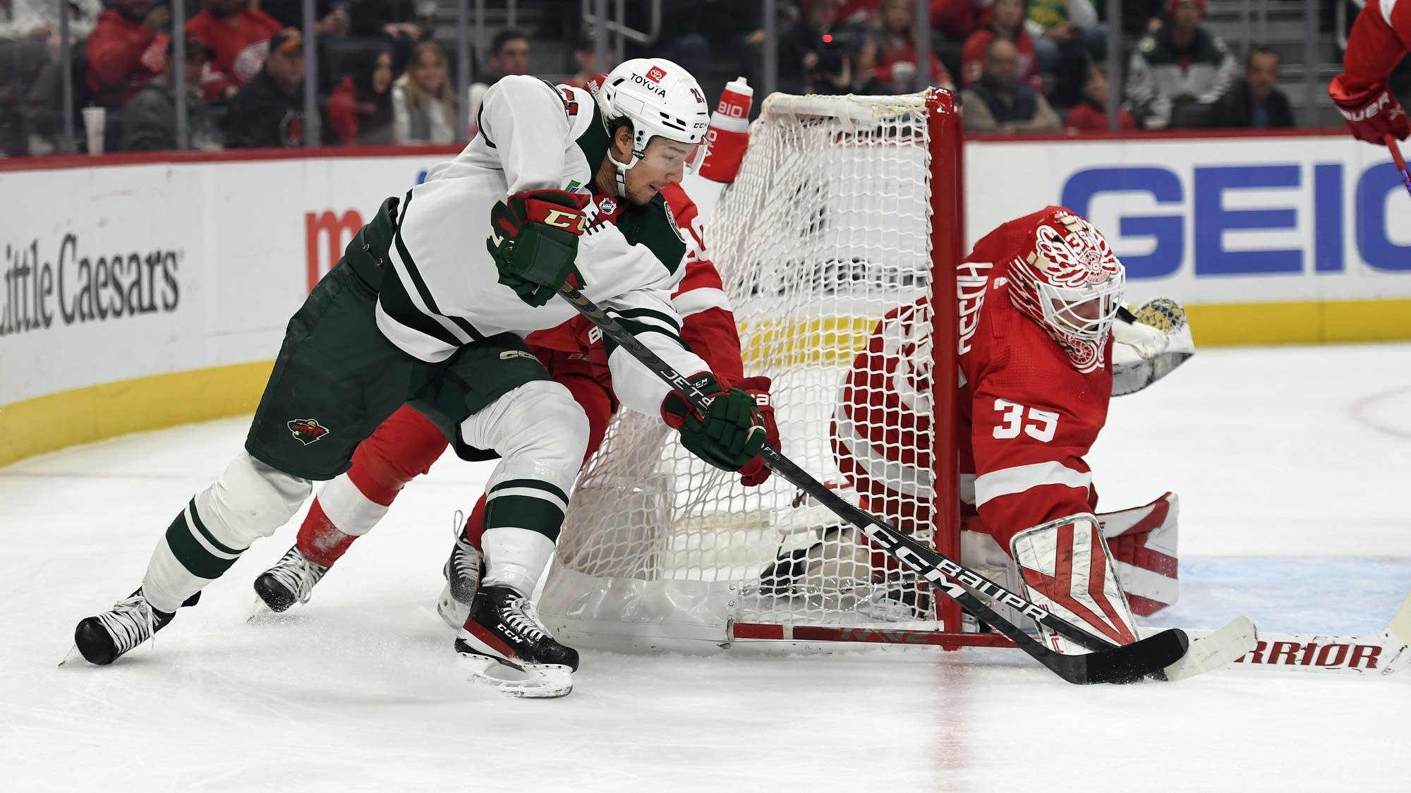 Lucas Raymond scores twice in Red Wings' 2-1 win over Wild | MPR News