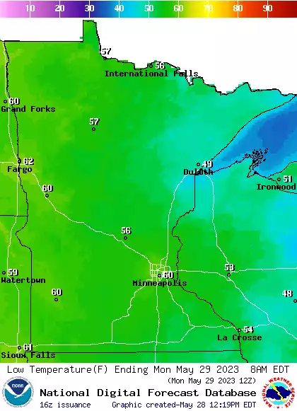 Mild night; showers west into Memorial Day | MPR News