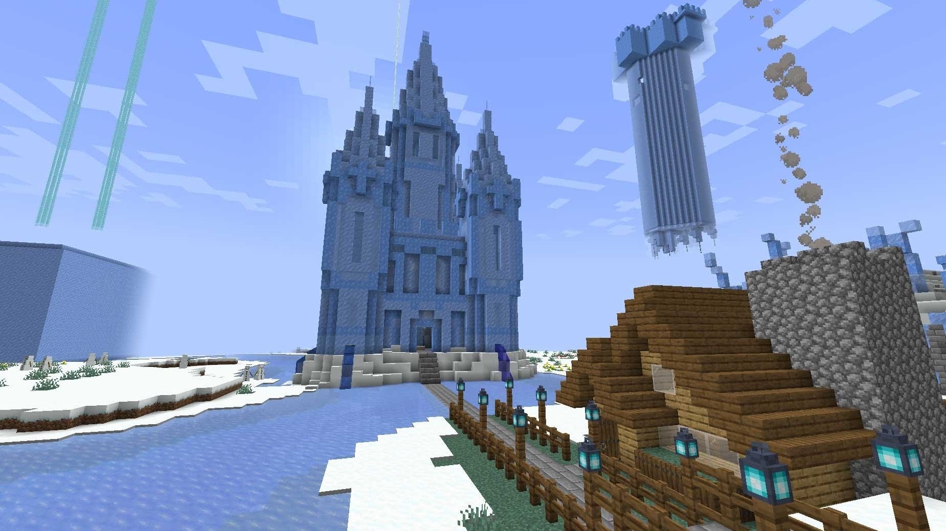 Minecraft Ice Castle Easy Castle Building Tutorial In Minecraft