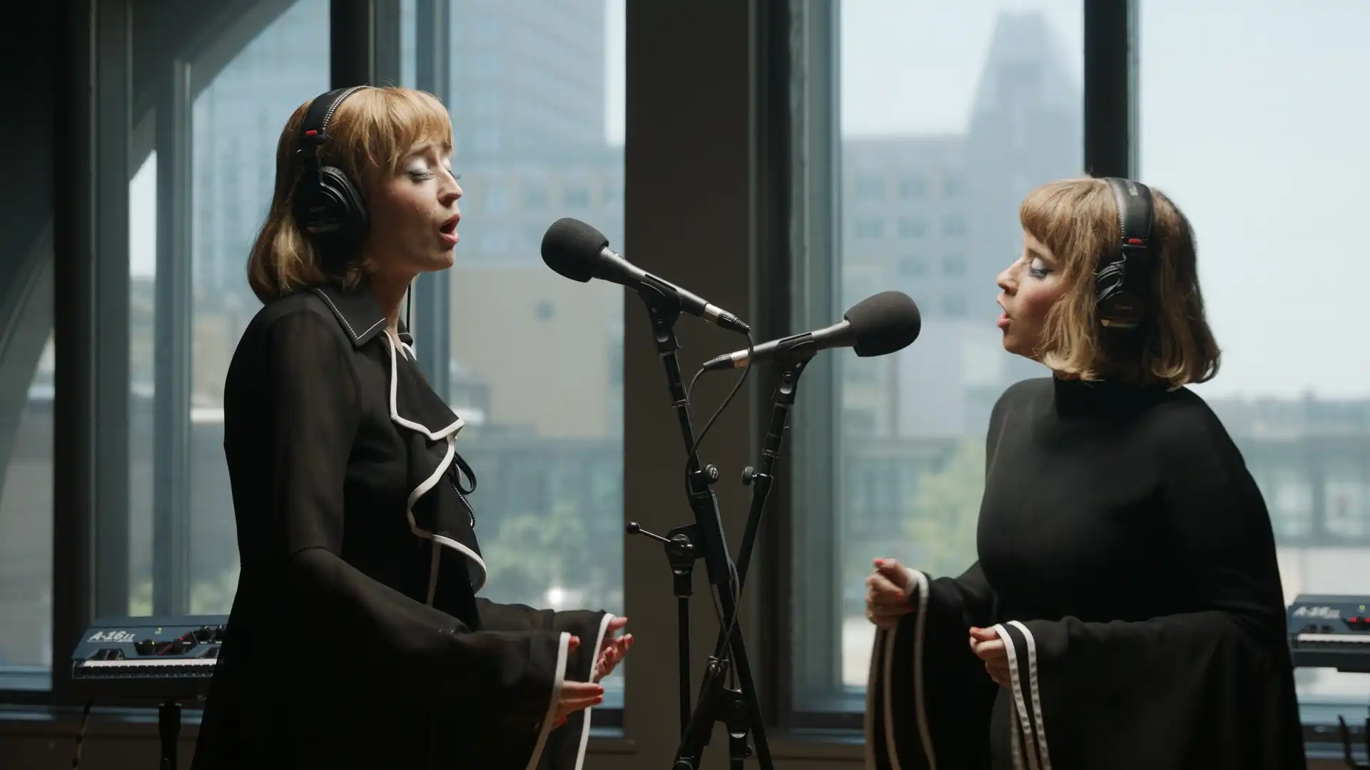 Lucius perform in The Current studio